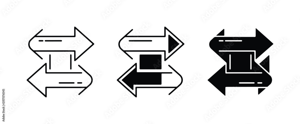 Recycle Arrows, Exchange Symbols, Circular Motion Icons, Data Transfer ...