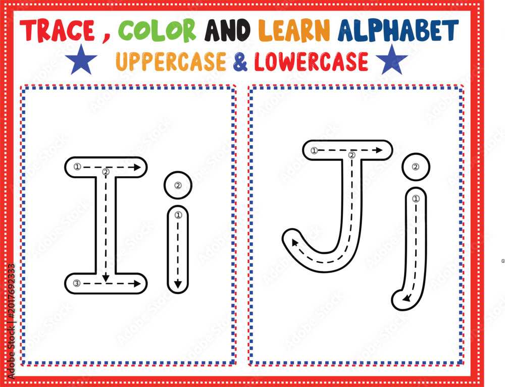 A-Z , abc worksheet uppercase and lowercase alphabet I i And J i letter ...