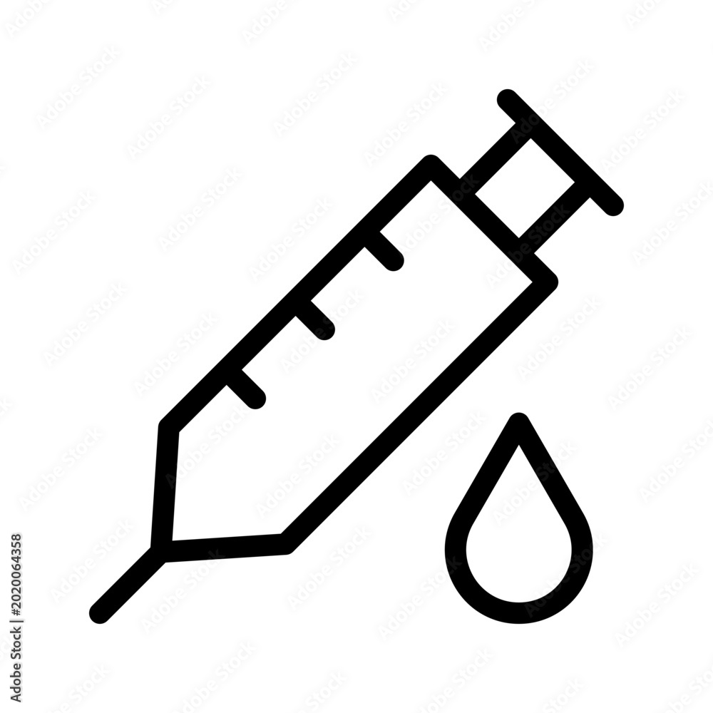 Sterile Syringe Icon Collection for Vaccination, Medical Injection and ...