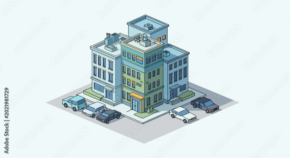 Modern multi-story office building structure. の Stock ベクター | Adobe Stock