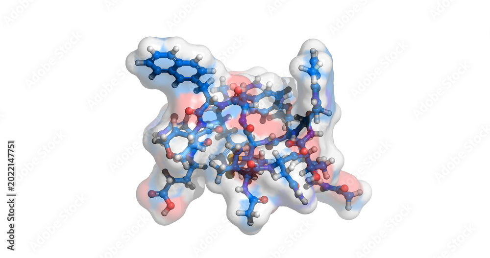 Icotrokinra, oral biologic for plaque psoriasis, 3D molecule 4K Stock ...