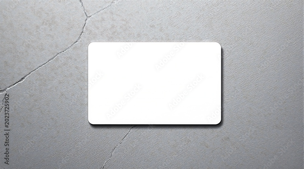 Blank White Card with Rounded Corners on Cracked Concrete Surface ...