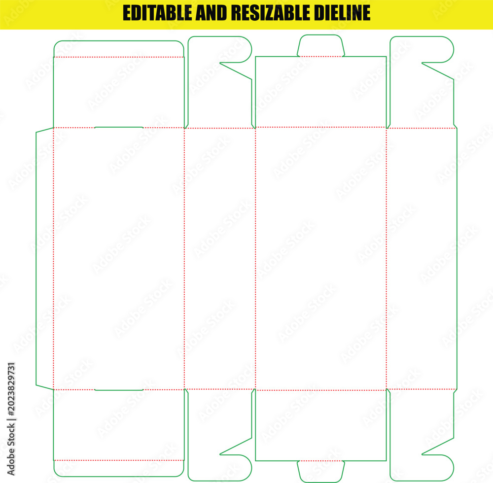 Professional box packaging template design with a flat layout and clear ...