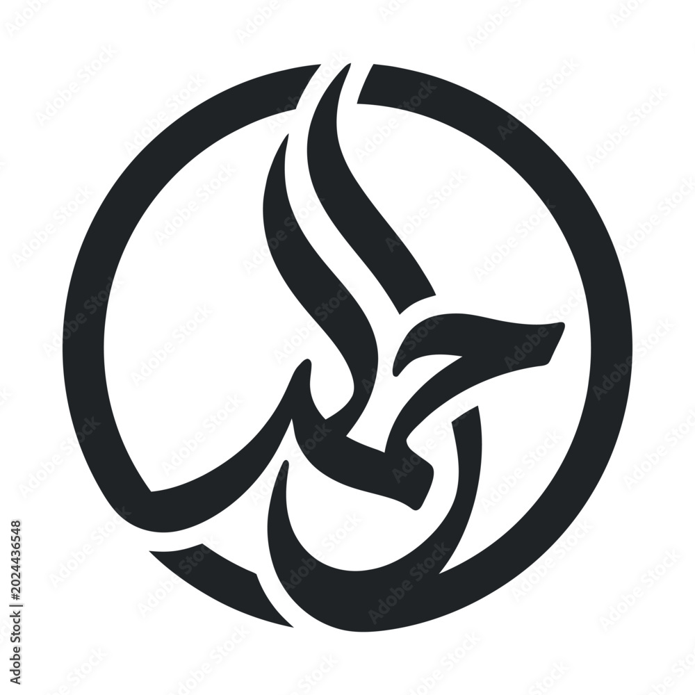 Arabic calligraphy logo in circular frame, black Islamic script vector ...