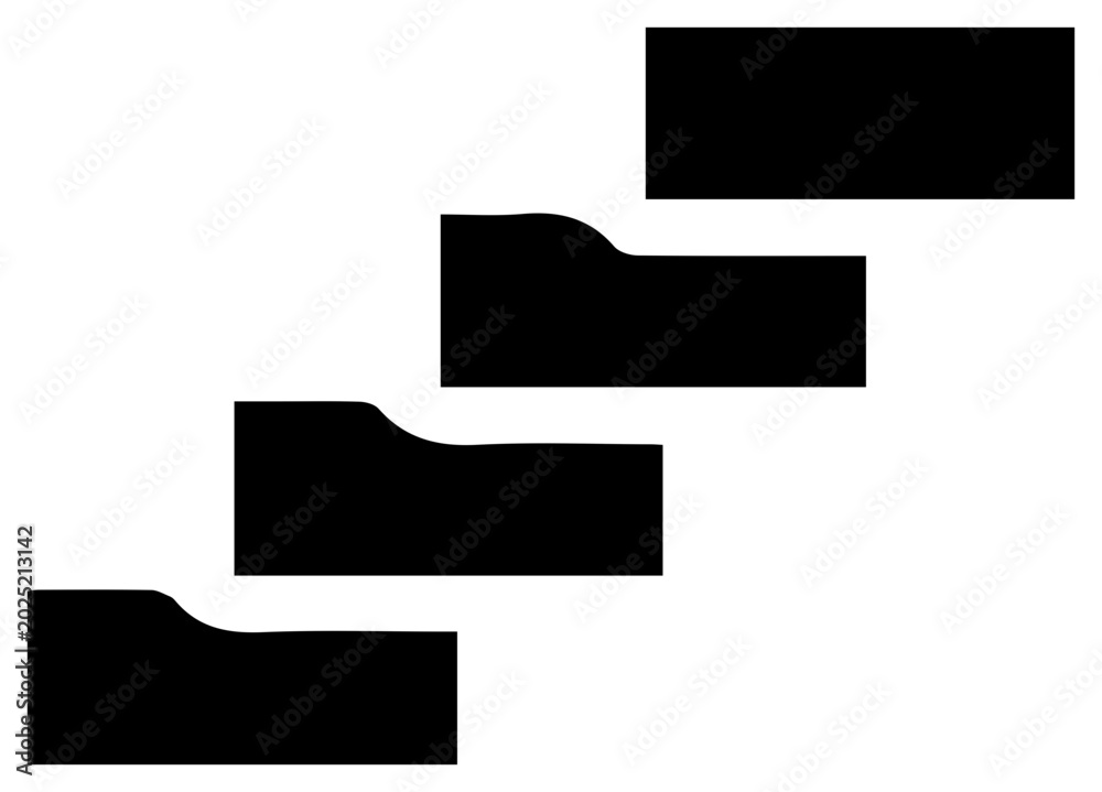 Solid black filled icon of survey progress indicator with four steps on ...