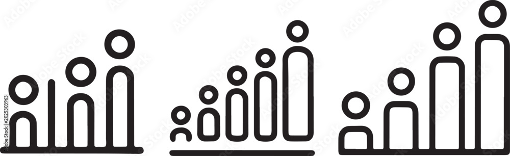 Stock-Vektorgrafik „Bar chart with people population and user in ...