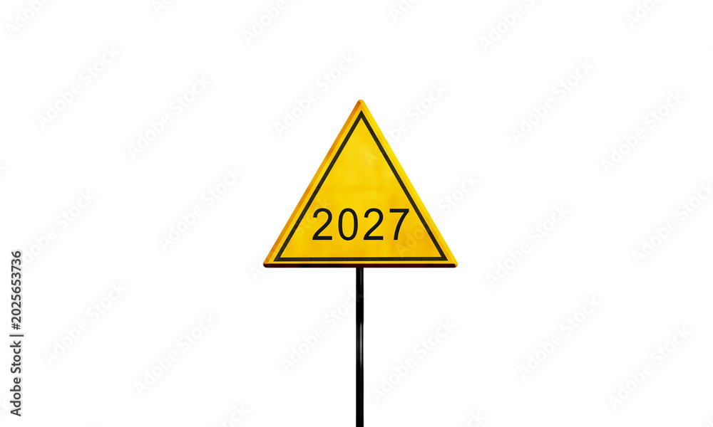 2027 2026 sign yellow orange golden color object icon triangle 2027 ...