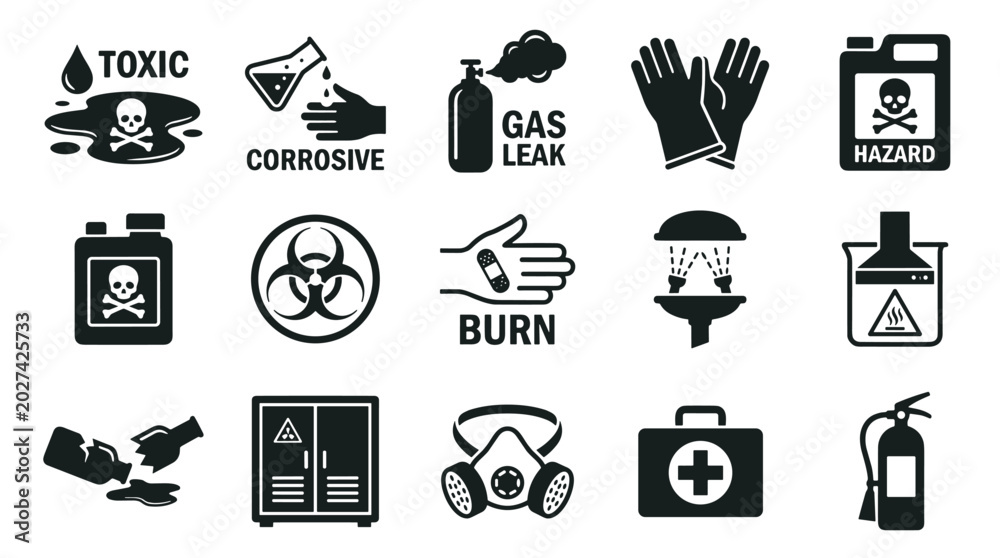 Industrial Safety Hazards and Protective Equipment Pictograms ...