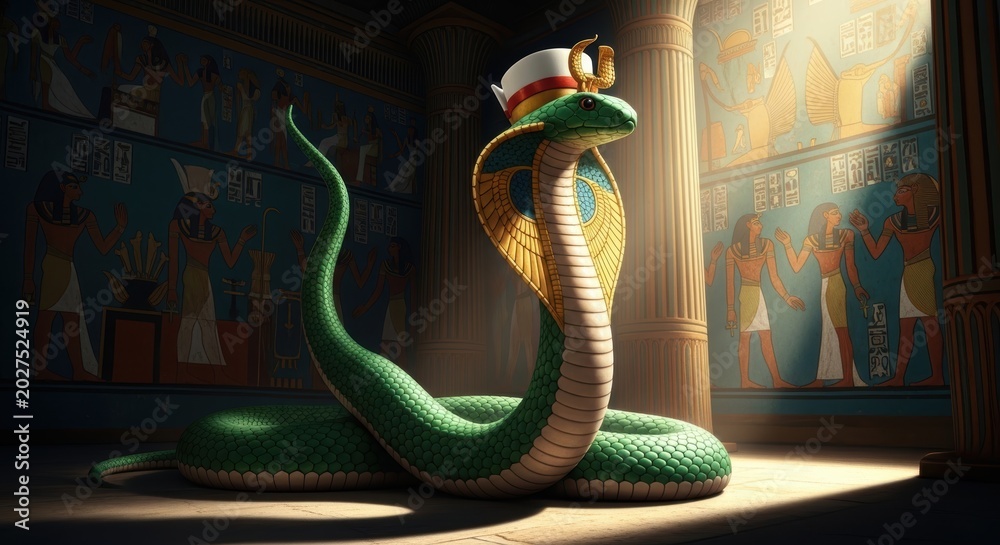 Wadjet, Egyptian goddess as a rearing cobra wearing the Lower Egypt ...