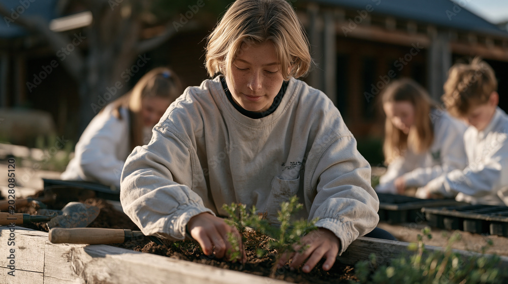 Middle school science teacher leading outdoor World Environment Day ...