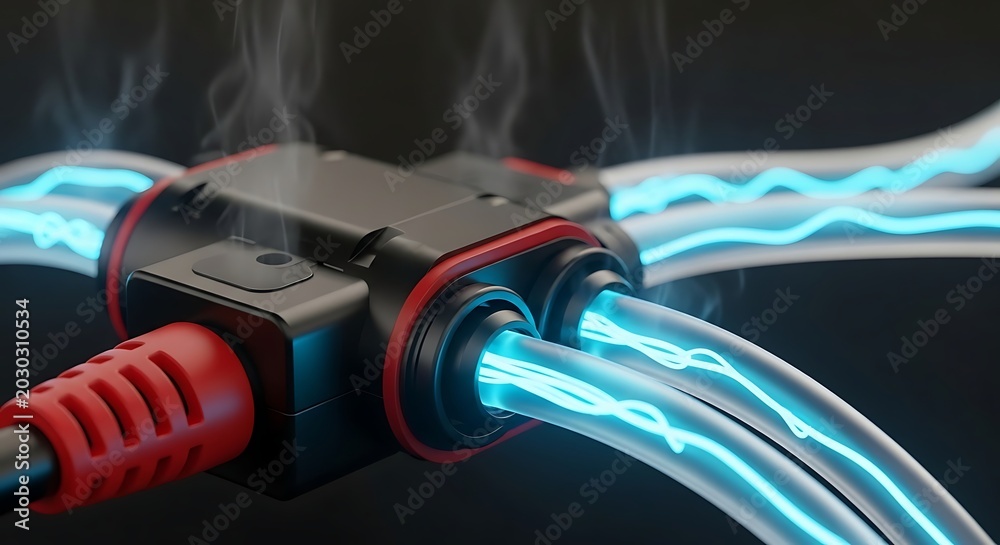 High voltage power connector distributing electrical energy with ...