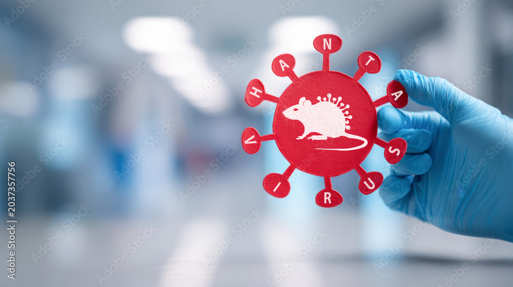 Hantavirus Orthohantavirus background concept - Doctor's nurse's hand ...