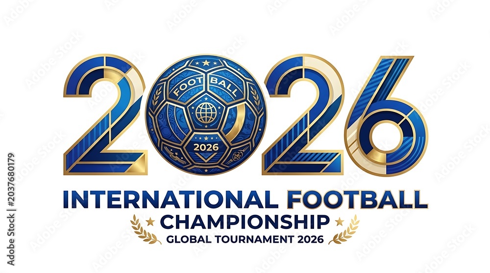 2026 international football championship global tournament logo with ...