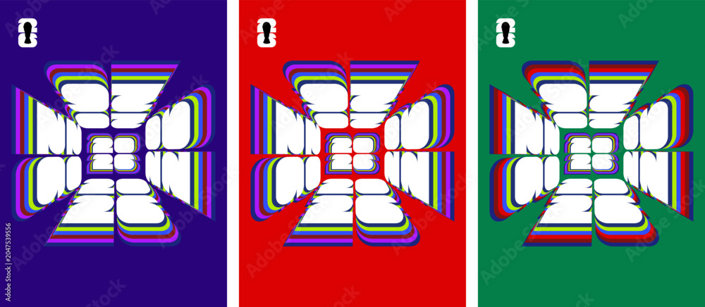 Vector de Stock Abstract 2026 typography design, futuristic geometric ...
