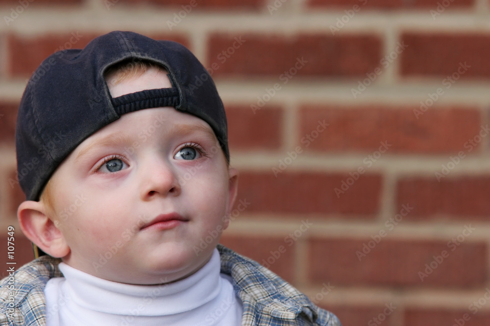 curious cute kid looking up Stock Photo | Adobe Stock