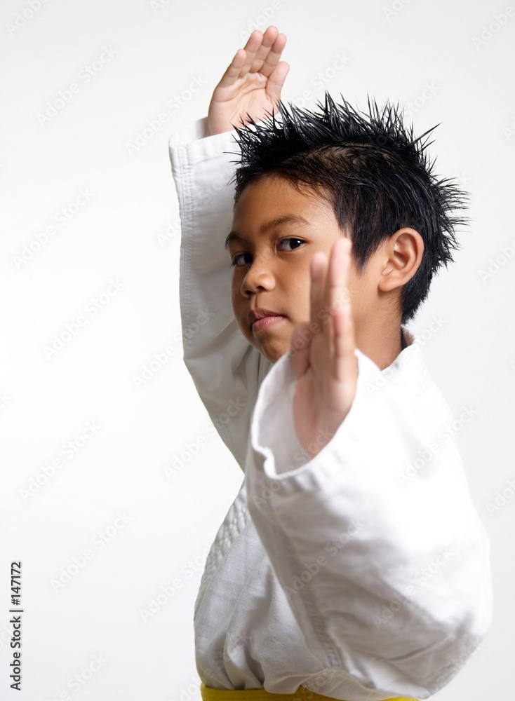 stock photo of kid in fighting stance Stock Photo | Adobe Stock