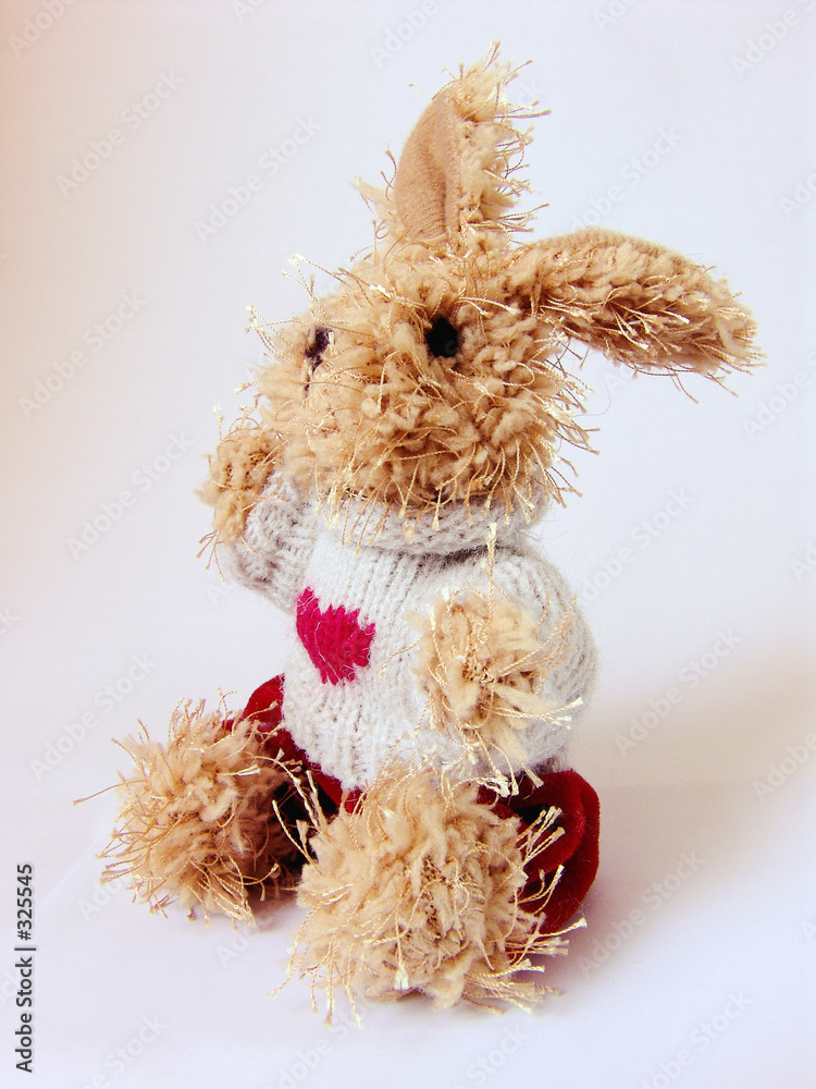 valentine rabbit with heart Stock Photo | Adobe Stock
