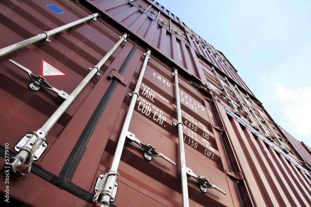 container ragen in den himmel Stock Photo | Adobe Stock