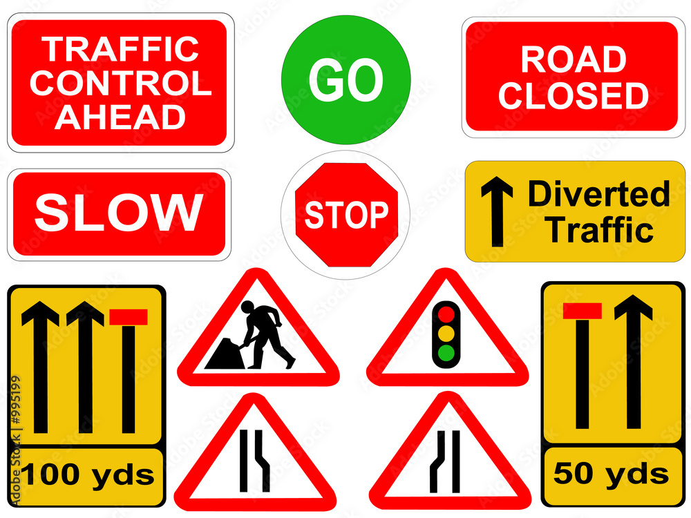 roadwork signs Stock Illustration | Adobe Stock