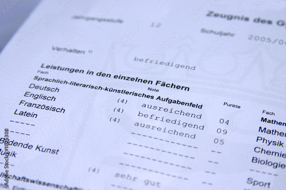 zeugnis01 Stock-Foto | Adobe Stock