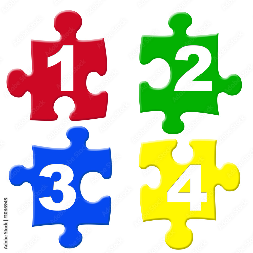 number jigsaw pieces Stock Illustration | Adobe Stock