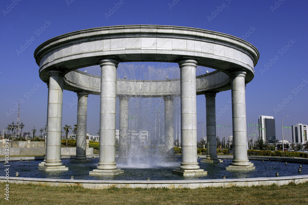 fountain with columns1 Stock Photo | Adobe Stock