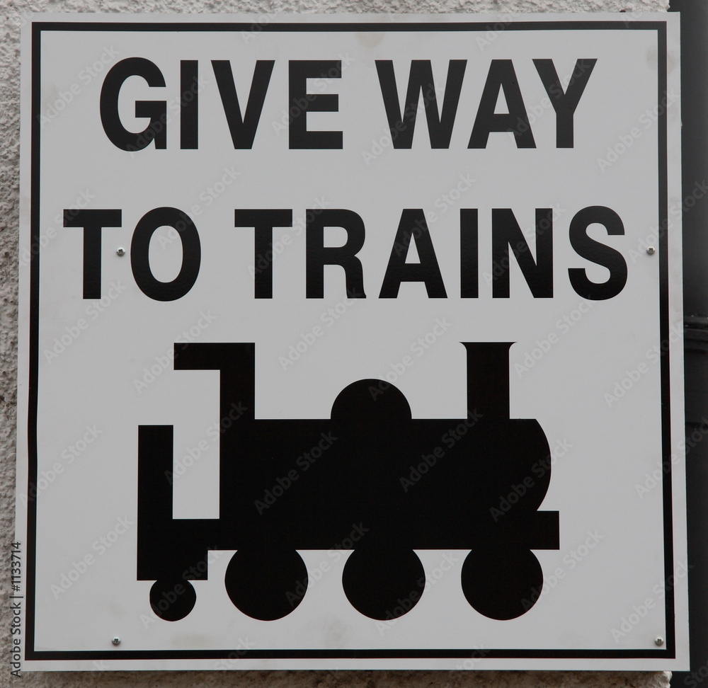 train sign Stock Photo | Adobe Stock