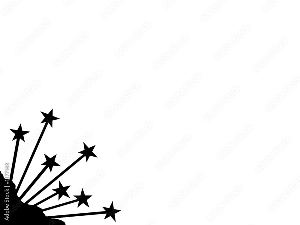Black And White Star Corner Border