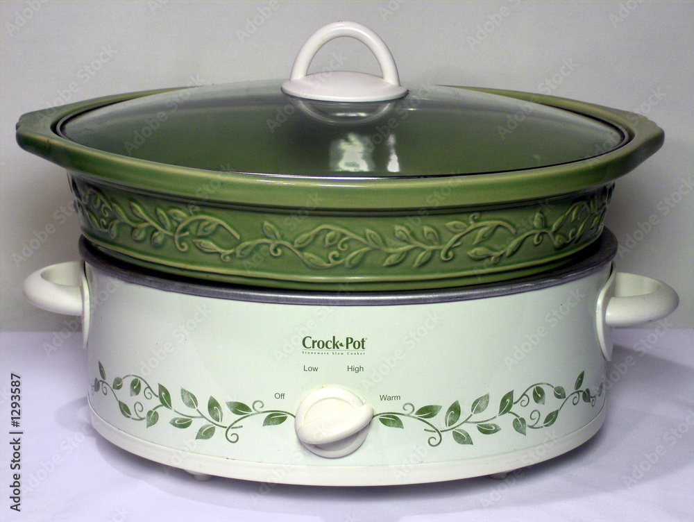 green crock pot Stock Photo | Adobe Stock