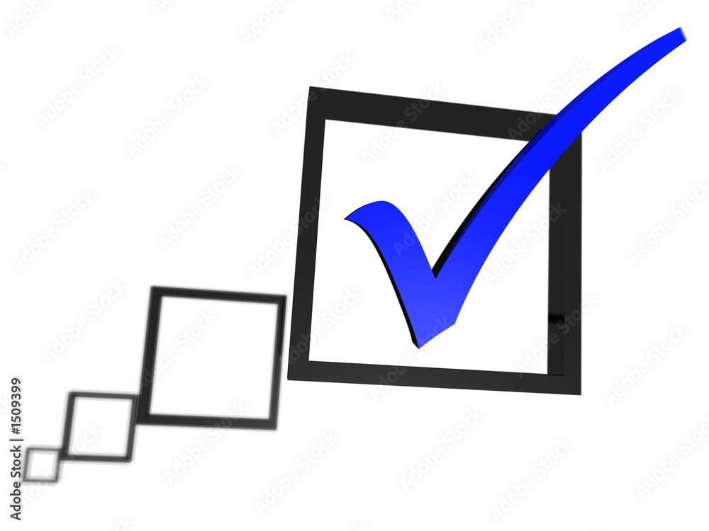 blue tick in a check box list Stock Illustration | Adobe Stock