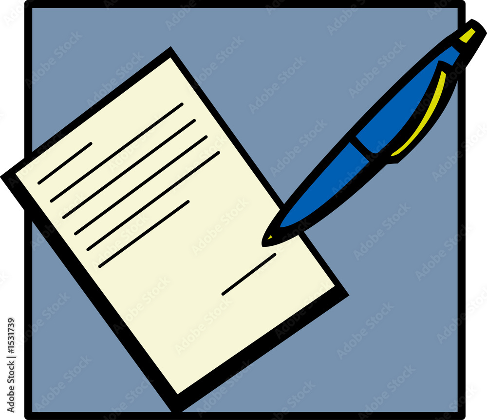 signing a document Stock Illustration | Adobe Stock