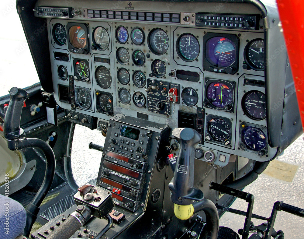 helicopter cockpit and control panel Stock Photo | Adobe Stock