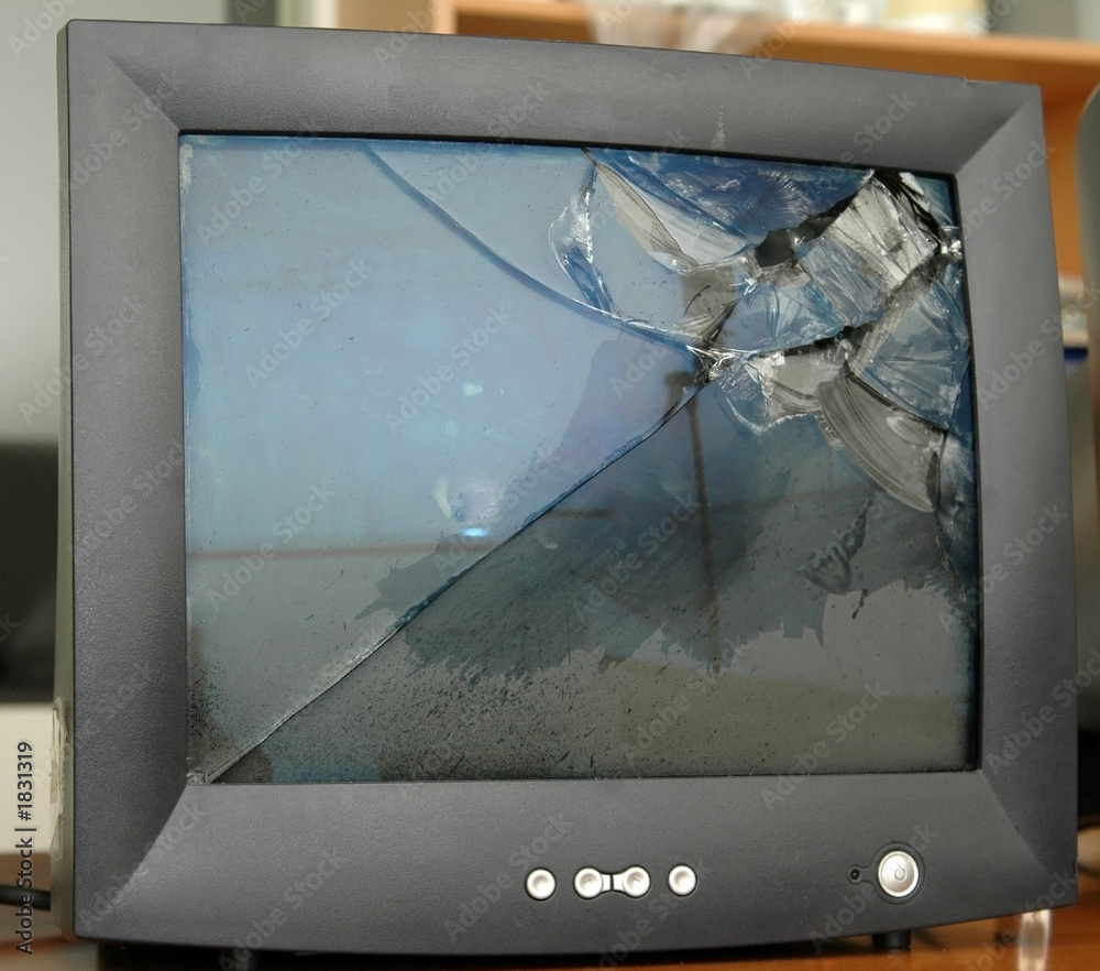 broken monitor Stock Photo | Adobe Stock