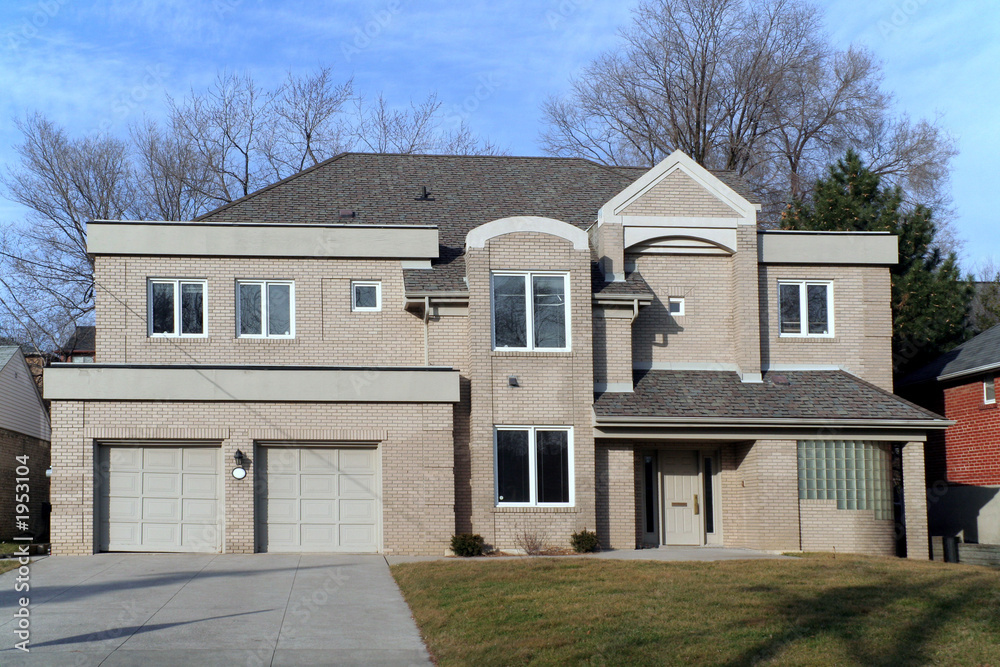 modern brick two storey house Stock Photo | Adobe Stock