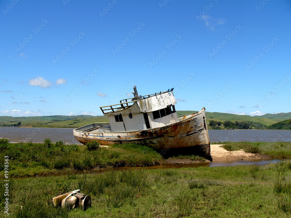 beached boat Stock Photo | Adobe Stock