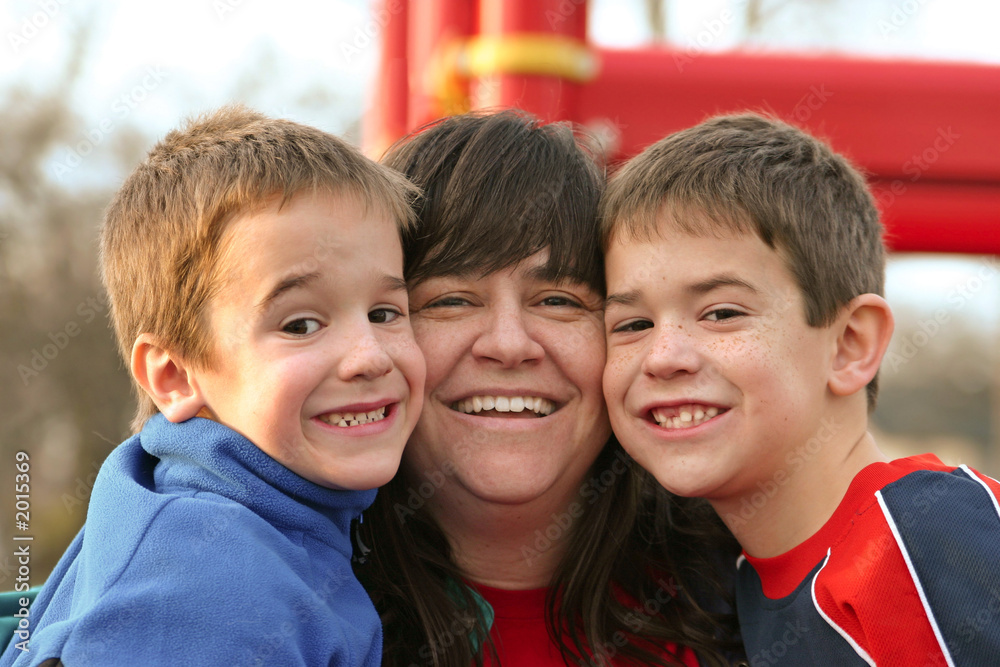 boys and woman Stock Photo | Adobe Stock