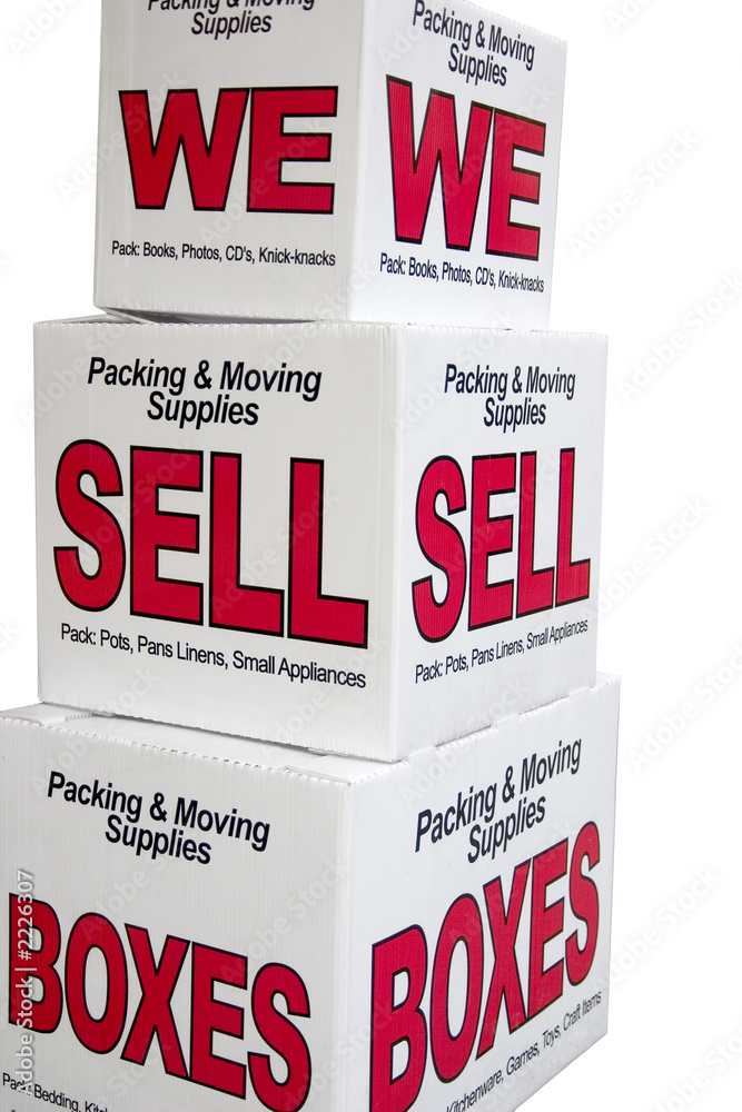 we sell boxes Stock Photo | Adobe Stock