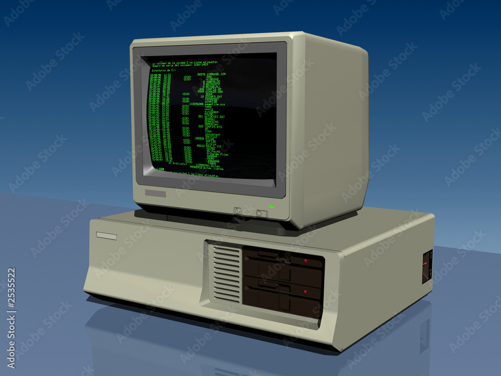 old pc 286 Stock Illustration | Adobe Stock