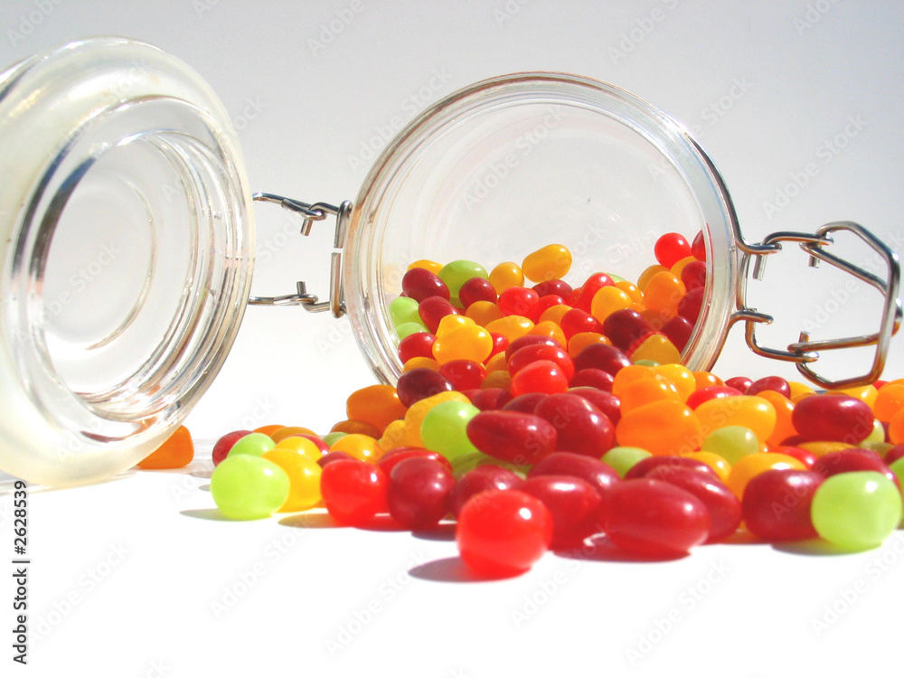 spilled jar of jelly beans Stock Photo | Adobe Stock