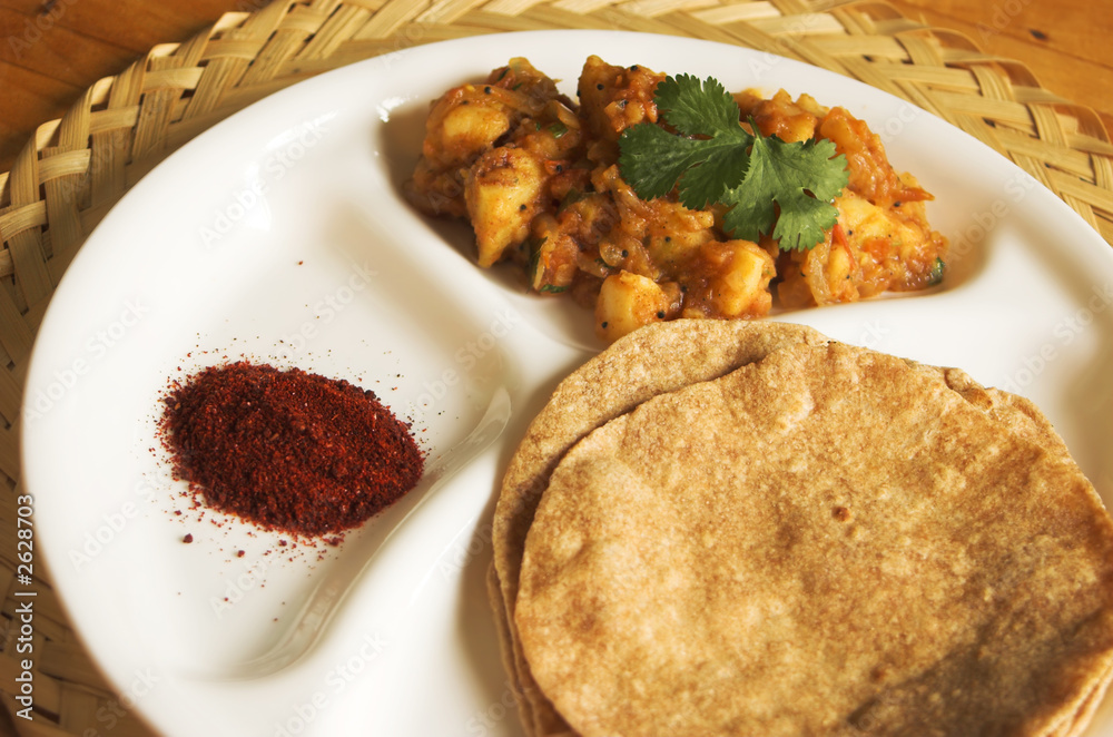 chapathi and curry (indian food) Stock Photo | Adobe Stock