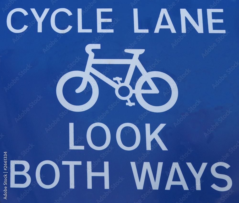 cycle lane sign Stock Photo | Adobe Stock