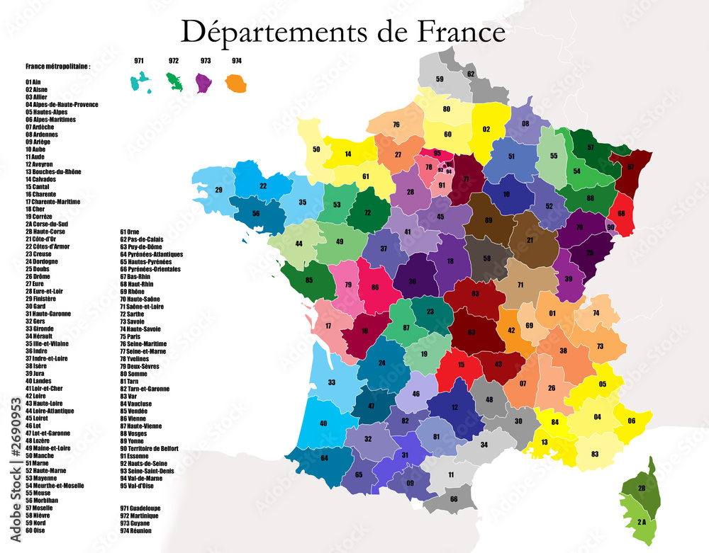 les départements français Stock Illustration | Adobe Stock