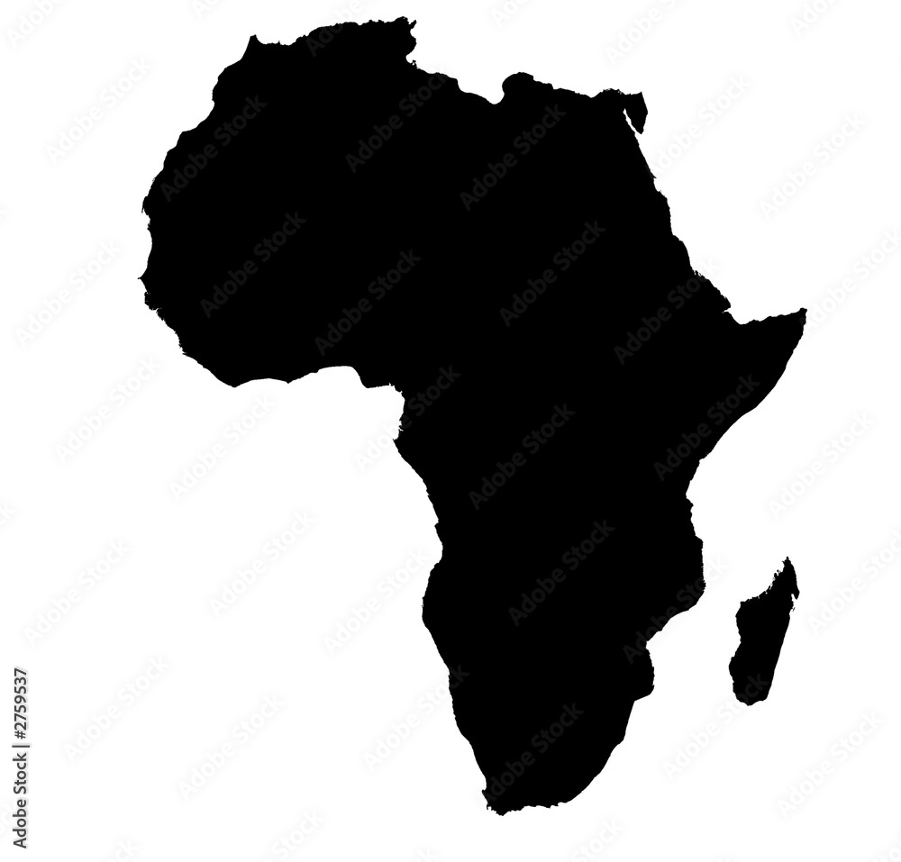 bw map of africa Stock Illustration | Adobe Stock