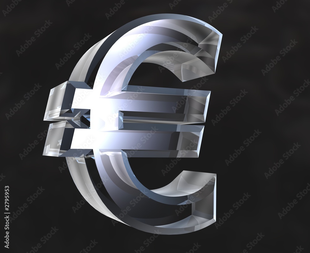 simbolo euro in vetro trasparente - glass symbol Stock Illustration ...