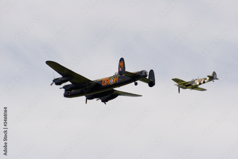Battle of Britain Memorial flight Avro Lancaster bomber and Supermarine ...