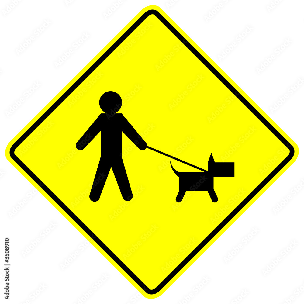 dog walk zone sign Stock Illustration | Adobe Stock
