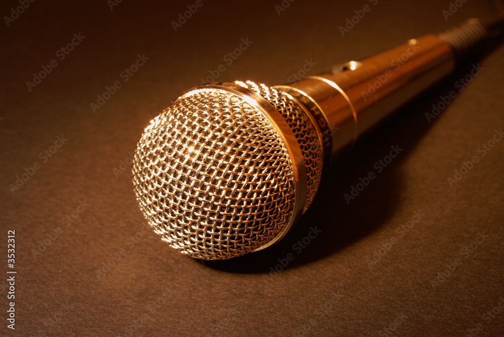 Photo & Art Print microphone in gold, Ole Cool