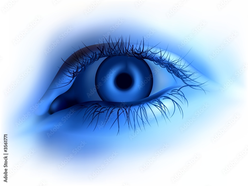 Blue human eye - Highly detailed illustration Stock Illustration ...