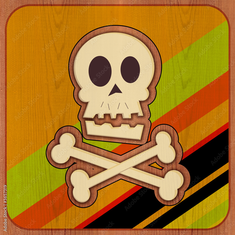 Cartoon illustration of a Skull and Crossbones. Stock Photo | Adobe Stock