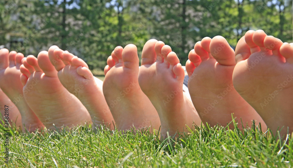 Bare Feet in a Row Stock Photo | Adobe Stock